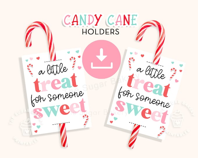 Printable Christmas Candy Cane Holder Gift Tags, Candy Cane Gram Tag ...