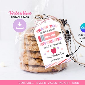 Printable Teacher Valentine Gift Tag, Teacher Appreciation TAG ...