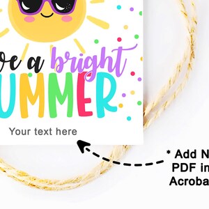 Have a Bright SUMMER GIFT TAGS, Printable School is Out Sunglasses ...