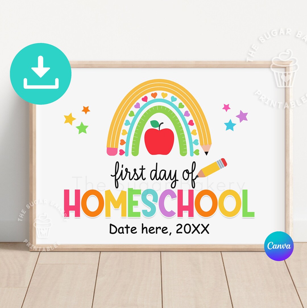 First Day of HOMESCHOOL Sign, Homeschool Sign, 1st Day of Homeschool ...