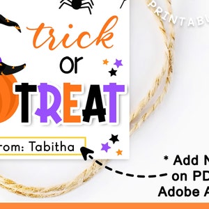 Halloween Treat Tags Printable Pumpkin Jack O Lantern Candy Tag ...