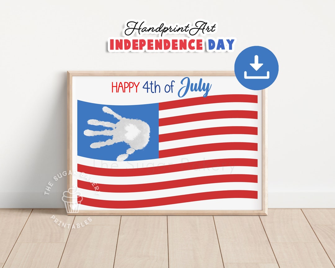 4th of July Handprint Craft, Happy 4th of July American FLAG Craft ...