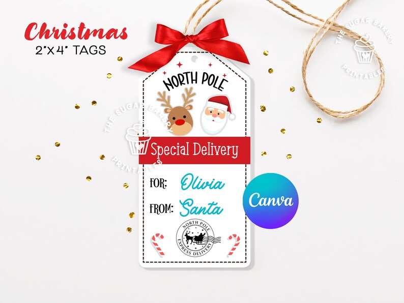 Editable Santa Claus Gift Tags Special Delivery From the - Etsy