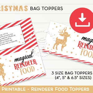 Printable Reindeer Food Topper, Magical Reindeer Food Bag Topper ...
