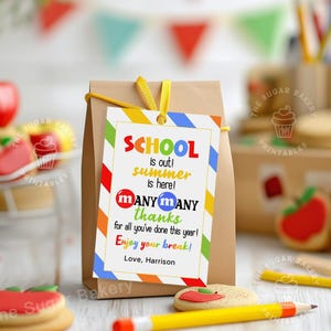 Teacher Appreciation Tags Printable Candy Gift Tag End of Year Summer ...