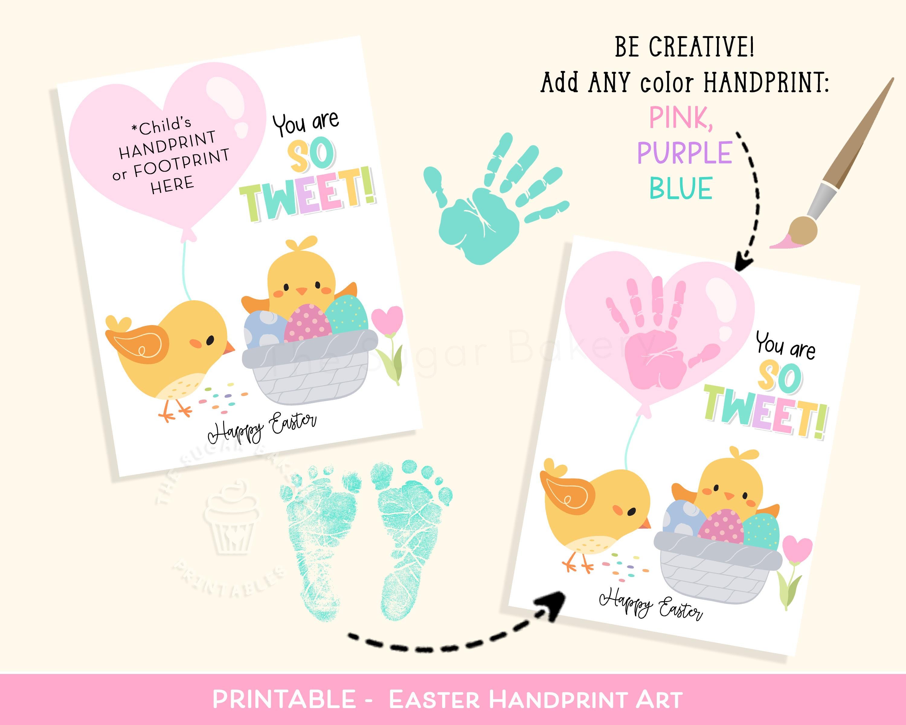 Easter HANDPRINT ART, Printable Easter Chicks Handprint Craft, Easter ...