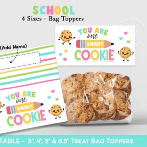 You Are One Smart Cookie Bag Topper, Back to School TREAT Bag TOPPER ...