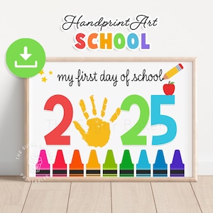 School Handprint Art Craft, First Day of School 2025, Preschool Prek ...