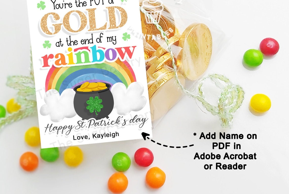 You're the Pot of GOLD at the End of My RAINBOW Tags, St. Patrick's Day ...