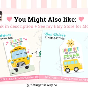 Thank You School BUS DRIVER TAG, Bus Driver Appreciation Tags, Back to ...