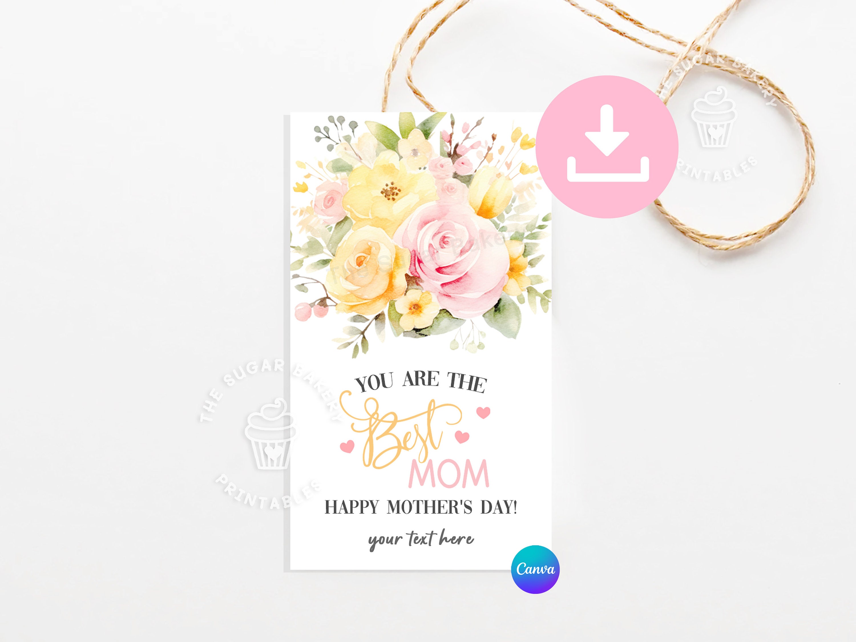 Happy Mother's Day Tag, Editable Mothers Day Gift Tags, Floral MOTHER'S ...
