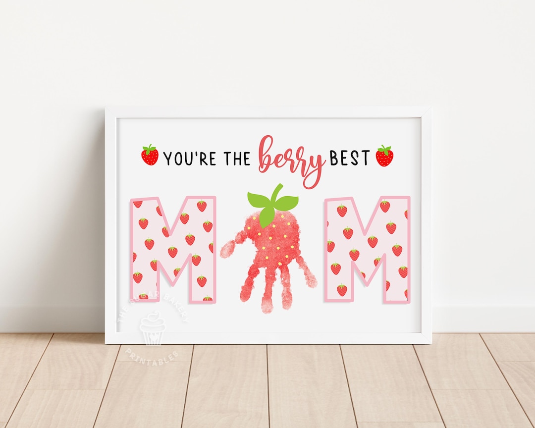 Mothers Day Berry Handprint Strawberry HANDPRINT Art for Kids BERRY ...