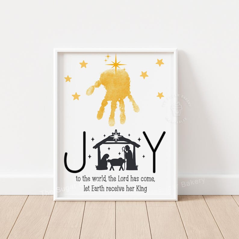 Nativity Handprint Craft, Joy to the World Christmas Handprint Art ...