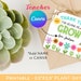 Thank You for Helping Me GROW, Teacher Appreciation Gift Tag, Cactus ...