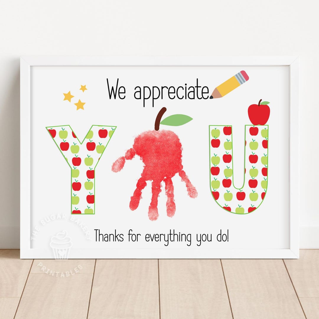 Teacher Appreciation Handprint Craft Printable Last Day School Teacher ...