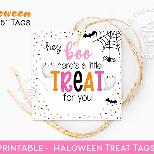 Printable Trick or Treat Gift Tag Halloween No Tricks Just - Etsy