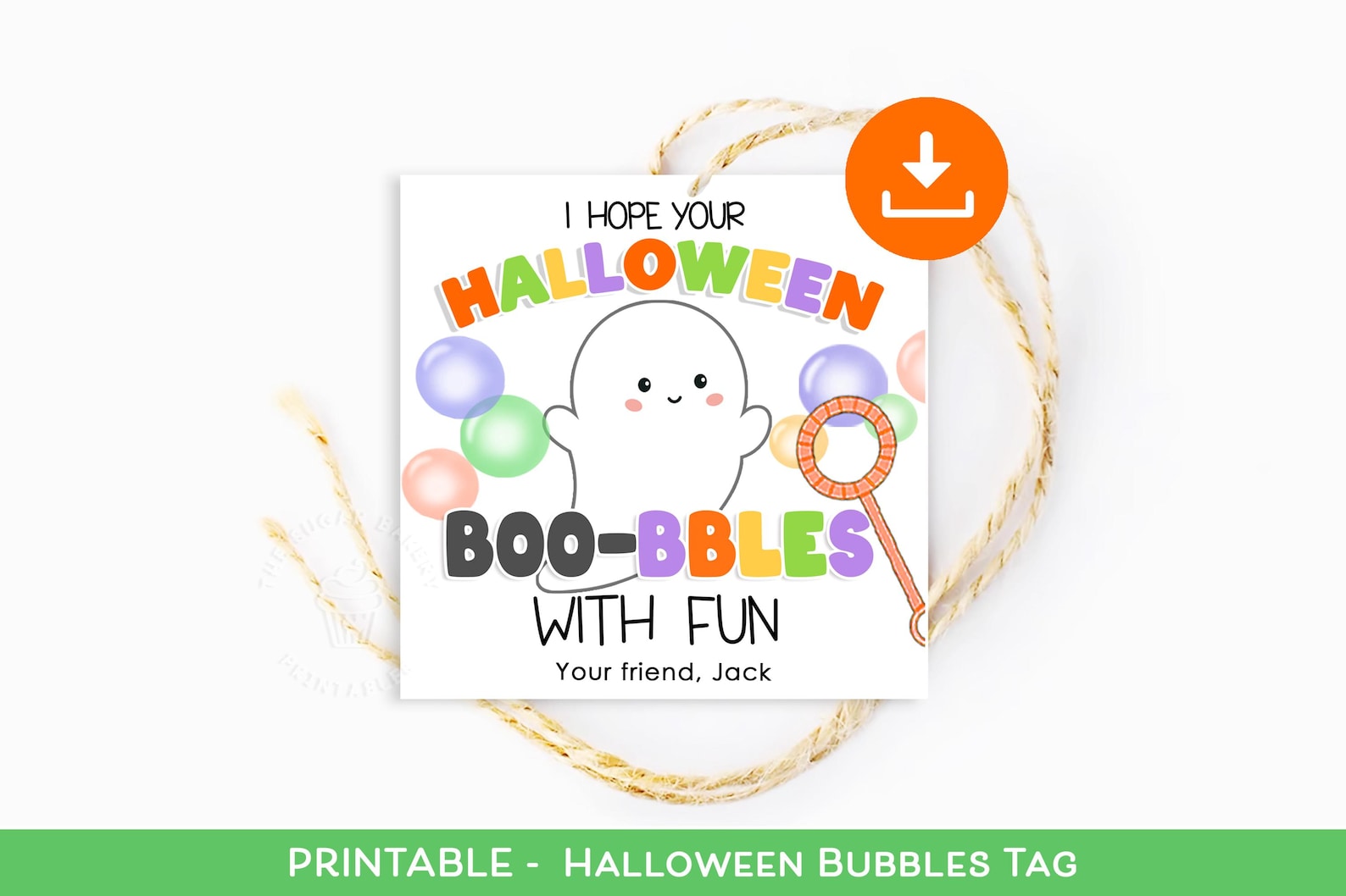Halloween Bubble Gift TAG, Halloween School Tag, Halloween BOO-BBLES ...