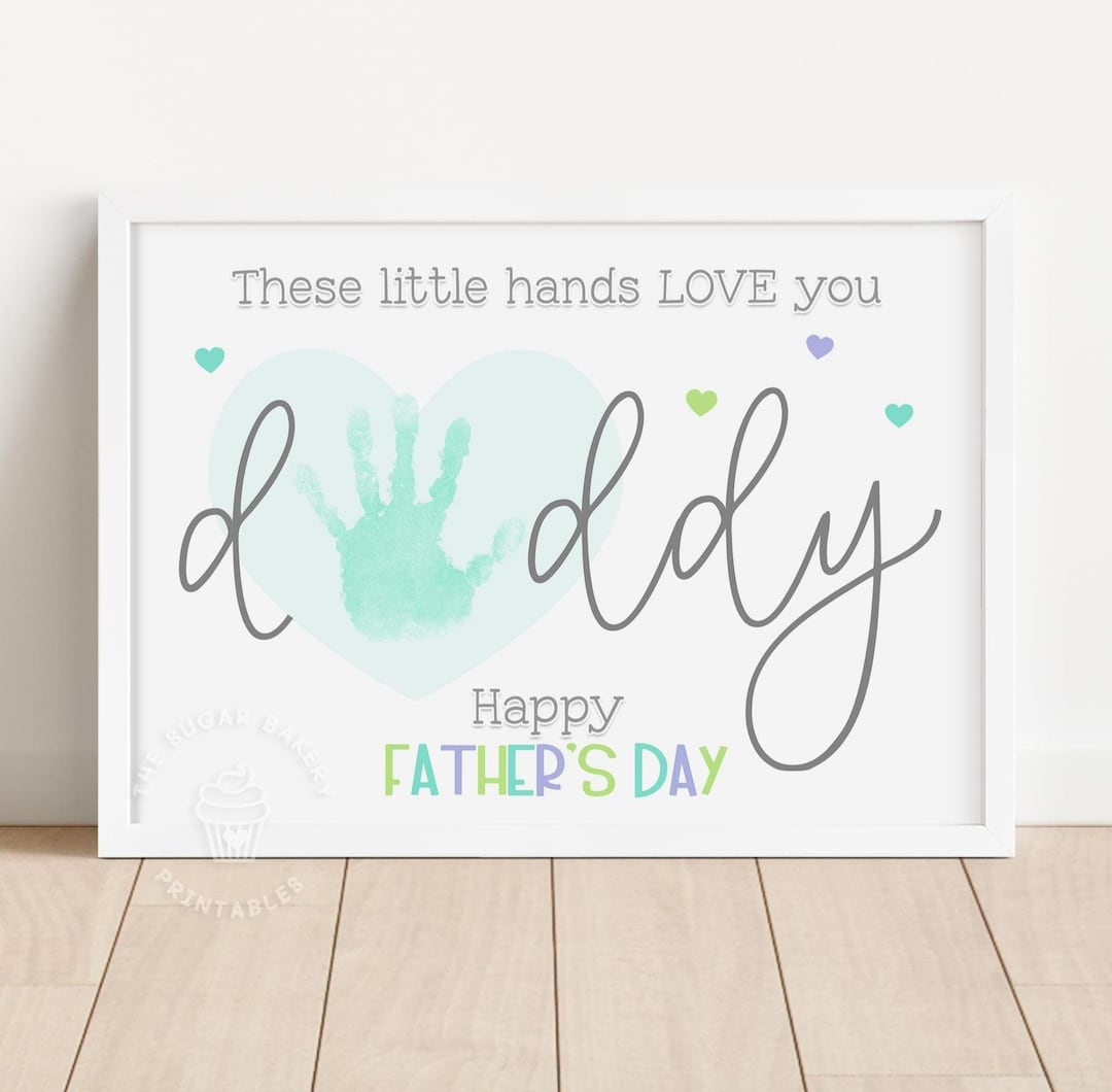 Fathers Day Handprint Craft Printable DADDY Handprint Fathers Day Dad ...