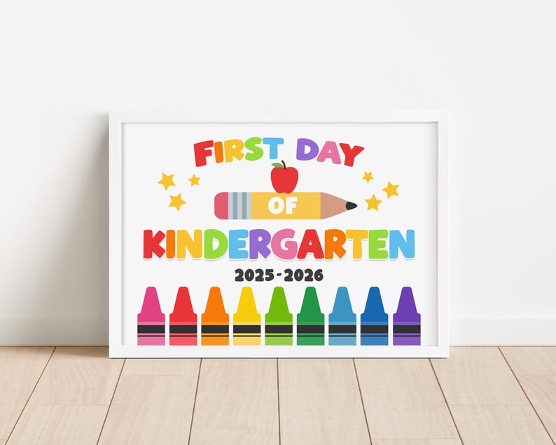 First Day of School Sign KINDERGARTEN, 1st Day of Kindergarten ...