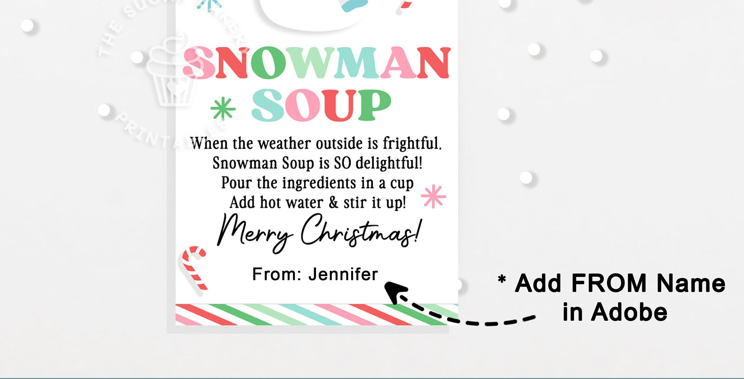 Printable Snowman Soup Tags Christmas Hot Chocolate Tags Christmas Hot ...