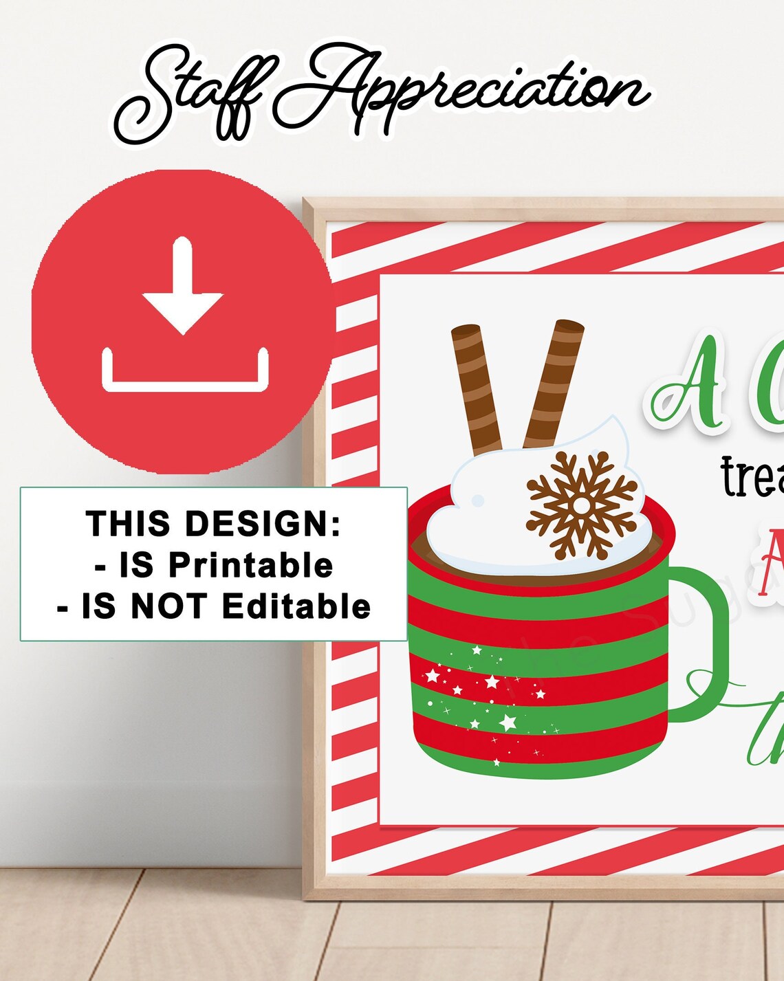 Printable Staff Christmas Appreciation Sign, Employee Appreciation ...
