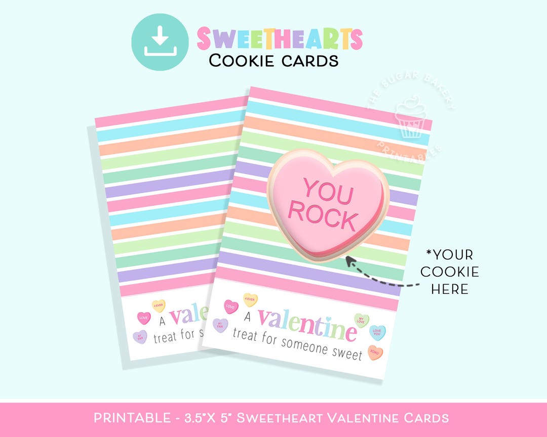 Valentines Day Cookie Cards, A Valentine Treat for Someone Sweet ...