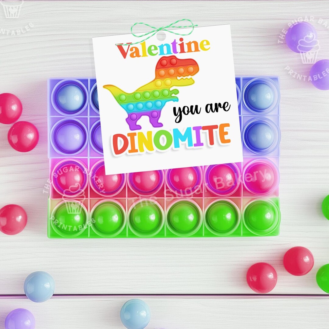 You Are DINO-MITE Valentine Tags, Printable Poppin' Gift TAGS, Dinosaur ...