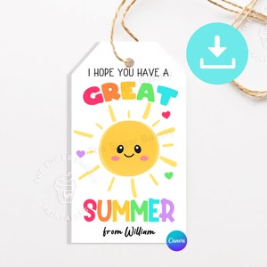 End of School Year Tags SUMMER Gift From Teacher Bubbles Sunglasses ...