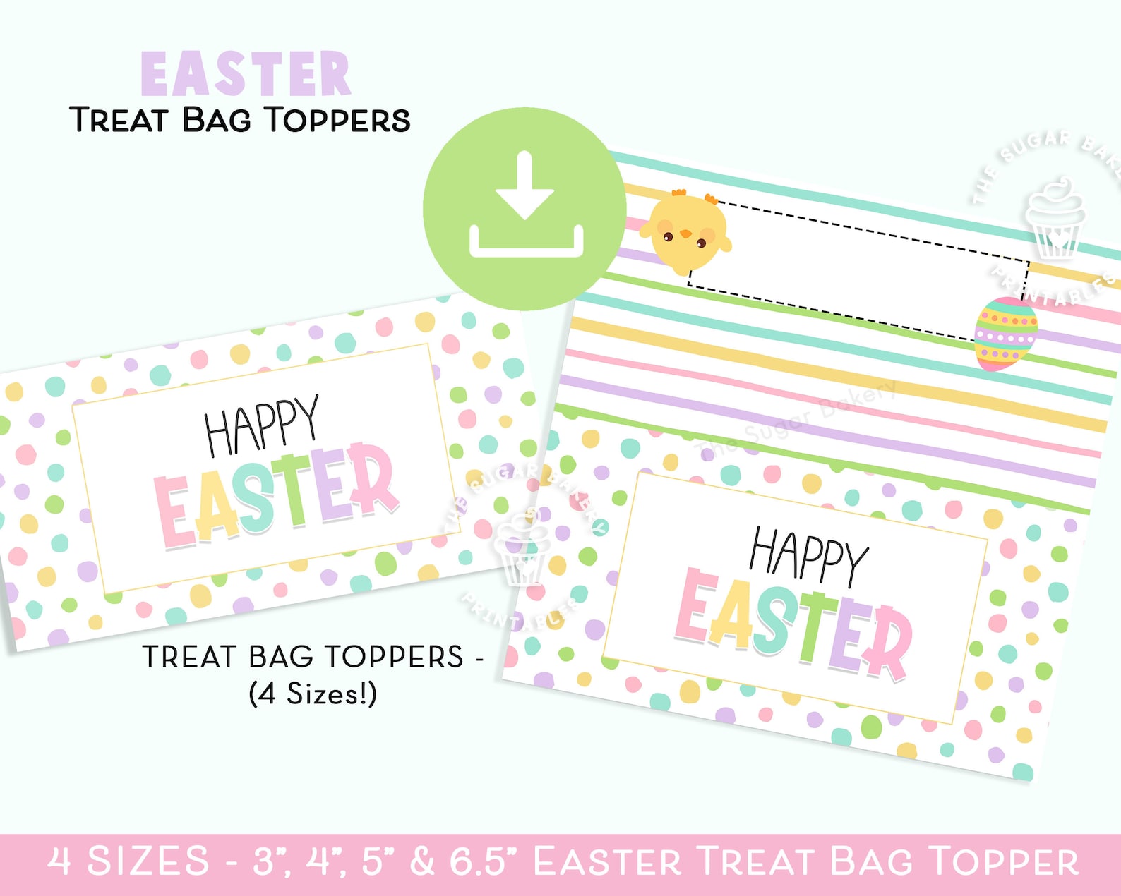Easter Treat Bag Topper, Easter Cookie Bag TOPPERS, Treat Bag Topper ...