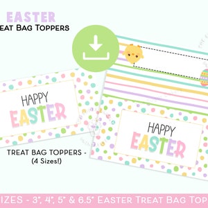 Easter Treat Bag Topper, Easter Cookie Bag TOPPERS, Treat Bag Topper ...