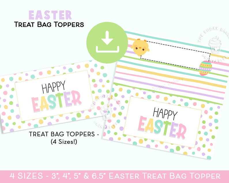 Easter Treat Bag Topper, Easter Cookie Bag TOPPERS, Treat Bag Topper ...