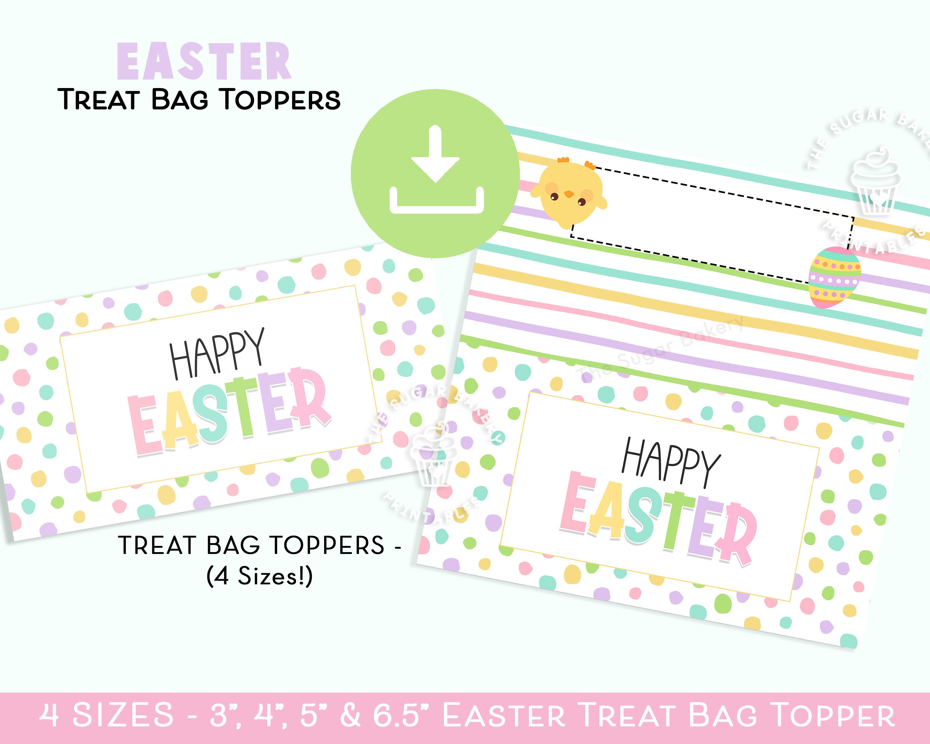 Easter Treat Bag Topper, Easter Cookie Bag TOPPERS, Treat Bag Topper ...