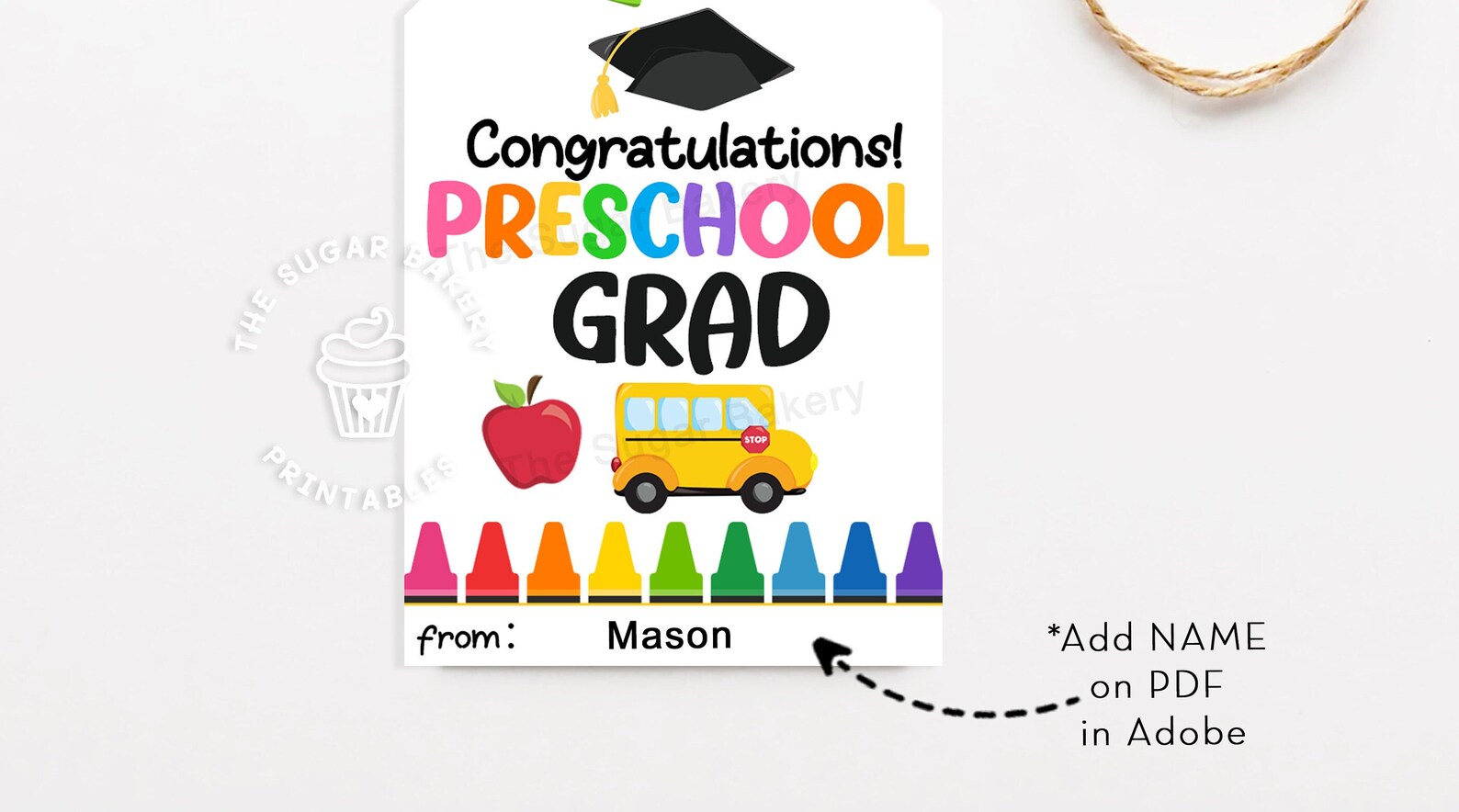 Preschool Graduation Tags, Congratulations PRESCHOOL GRAD Tag ...