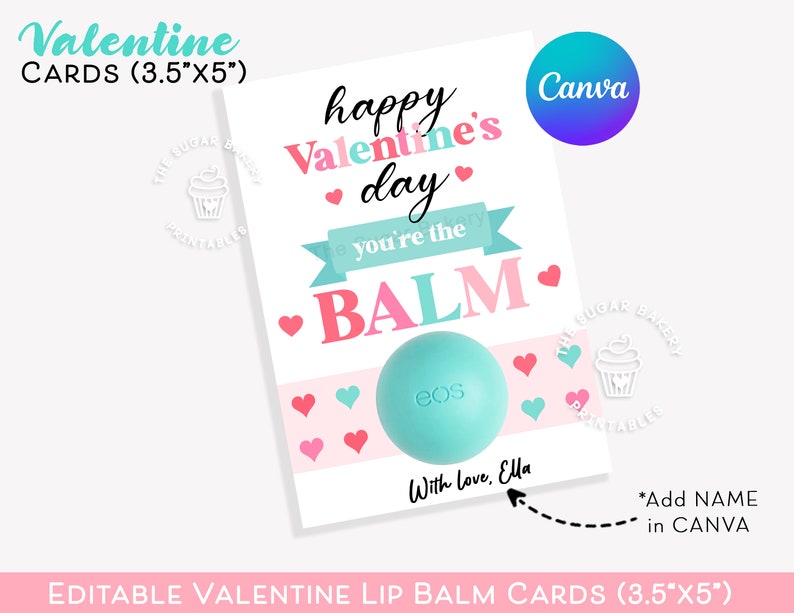 Editable Valentine LIP BALM Card You're the BALM Tag - Etsy