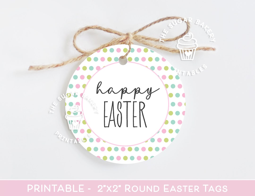 Frohe Ostern TAGS, Ostergeschenkanhänger, Polka Dot EASTER Tags zum ...