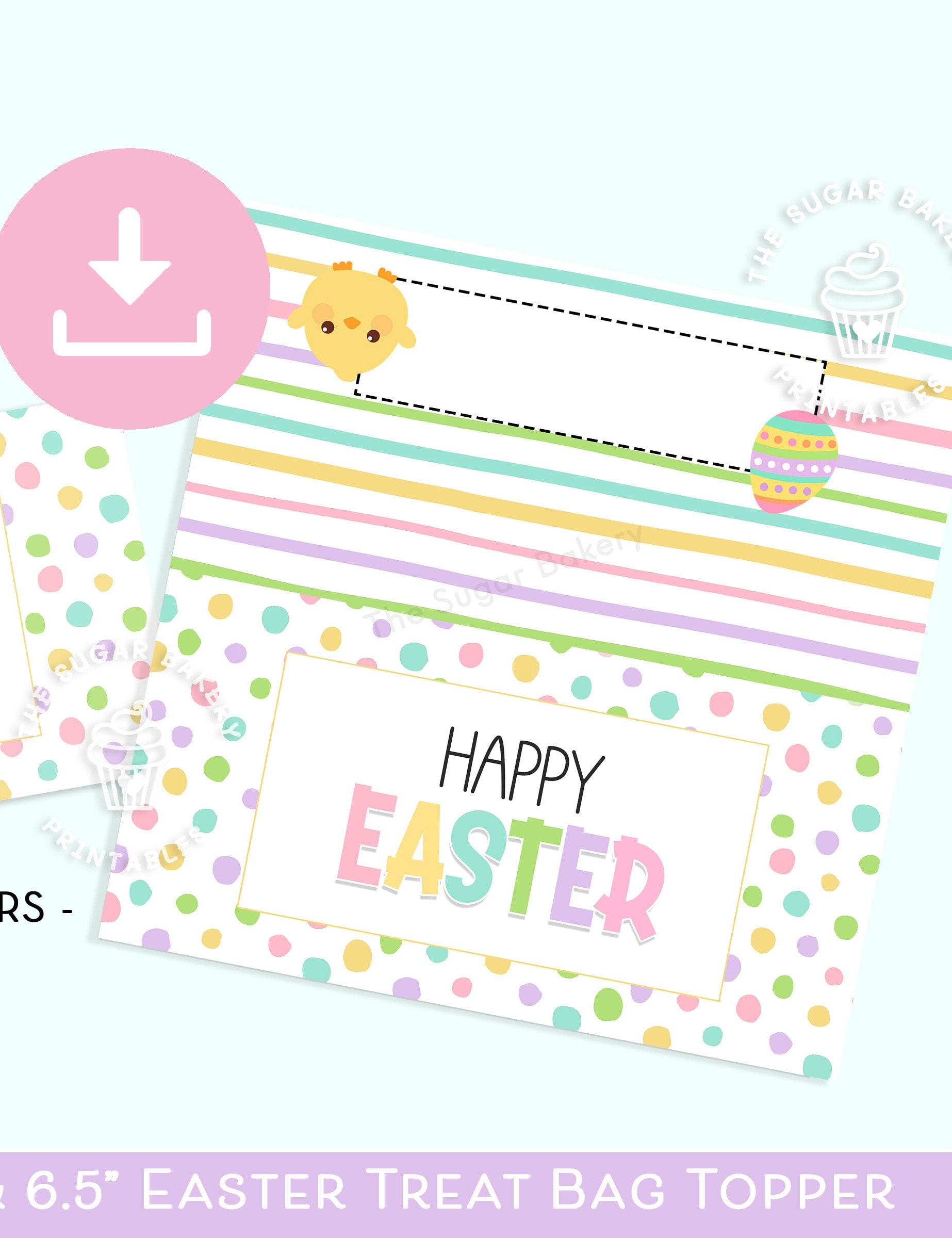 Easter Treat Bag Topper, Easter Cookie Bag TOPPERS, Treat Bag Topper ...