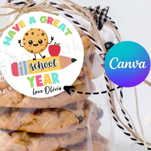 First Day of School Cookie Tag, Back to SCHOOL Gift Tag, Have a Great ...