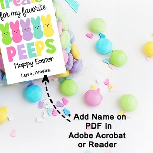 Treats for My PEEPS TAG, EASTER Peeps Gift Tag, Easter Peeps Treat Tag ...