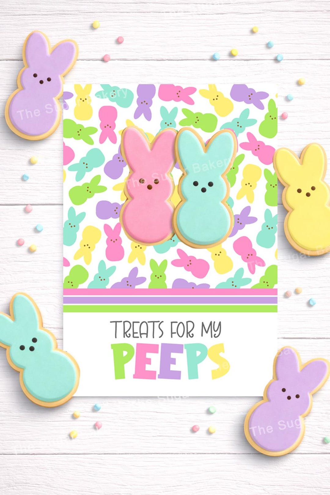 Treat for My PEEPS Cookie Card, Easter Cookie Cards, Easter Bunny ...