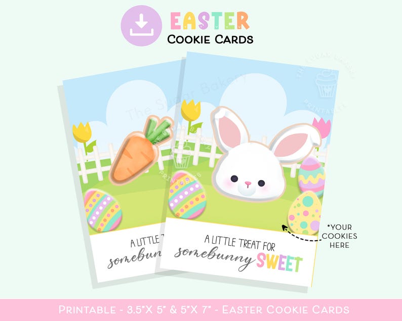 Easter Cookie Cards, Treat for Somebunny Sweet, Mini Cookie Card ...