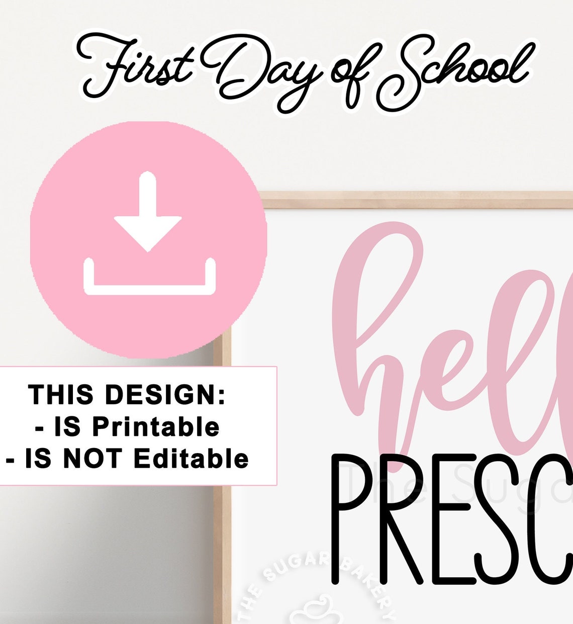 First Day of PRESCHOOL PRINTABLE SIGN Hello Preschool 1st Day - Etsy