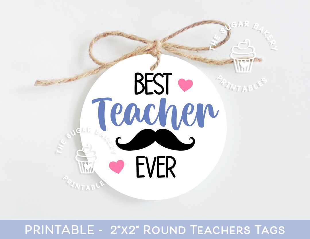 Teacher Appreciation TAG, Mustache TEACHER Tag, Male Teacher ...