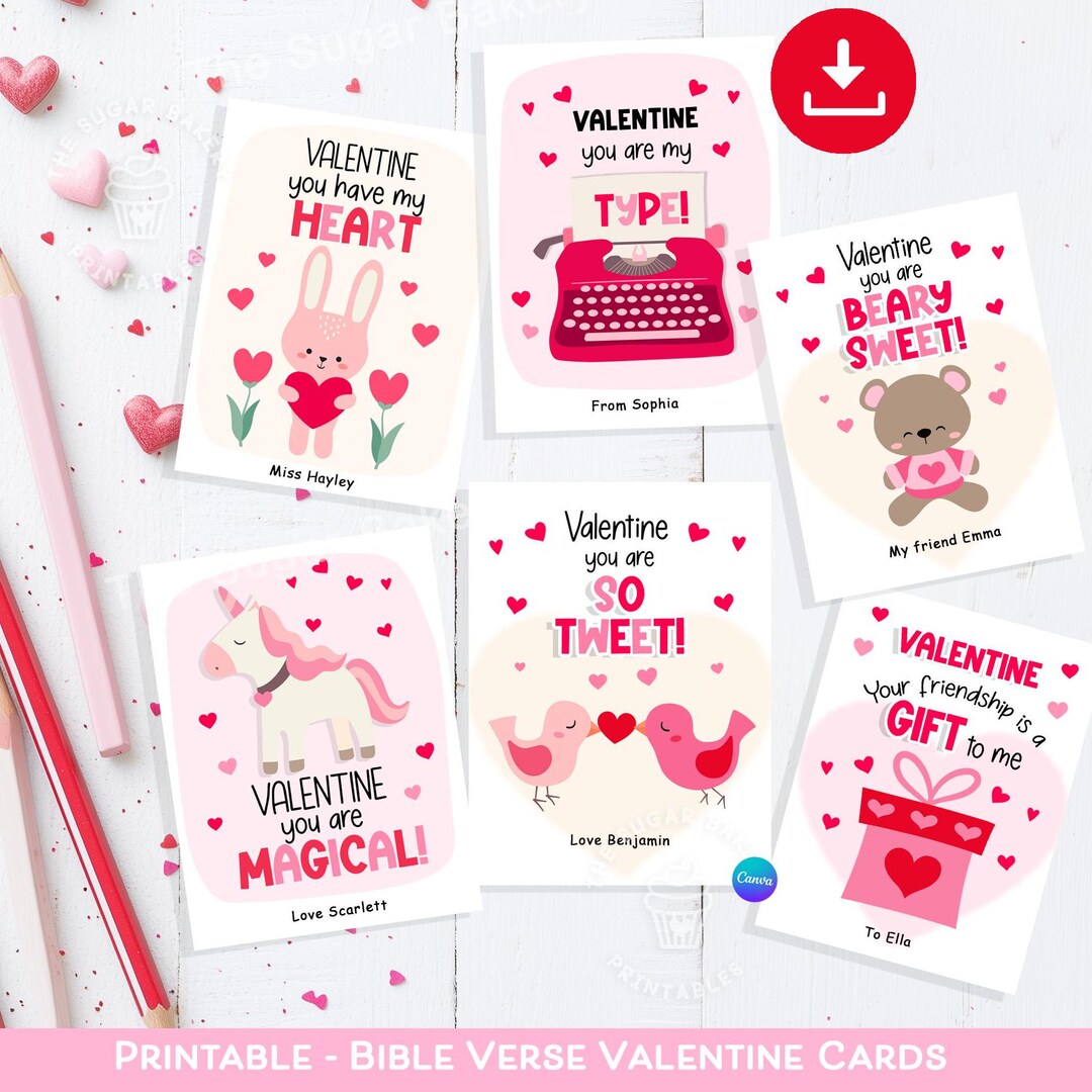 Valentine Cards for Kids Printable CUTE Valentines Day Love Cards ...
