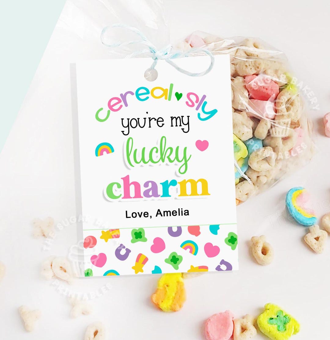 CEREAL-SLY You're My LUCKY Charm Tags, Lucky Charm Cereal Tags, St ...