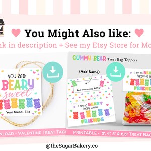 Printable Gummy Bear Tag, BEARY Glad You're in My CLASS Gummy Bear Tag ...