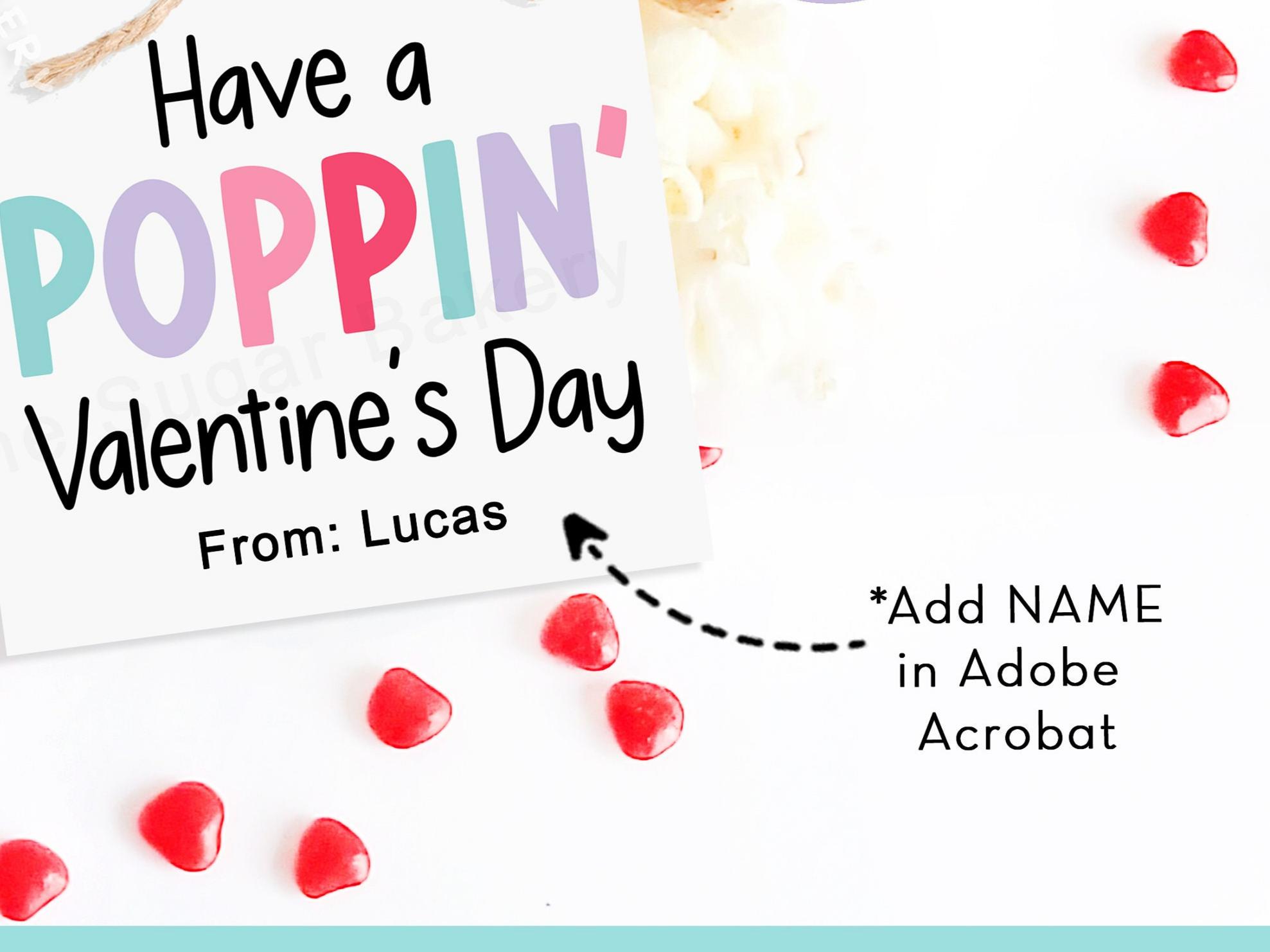 Have a POPPIN’ Valentine’s Day Popcorn Printable Tag, Cute Popcorn ...