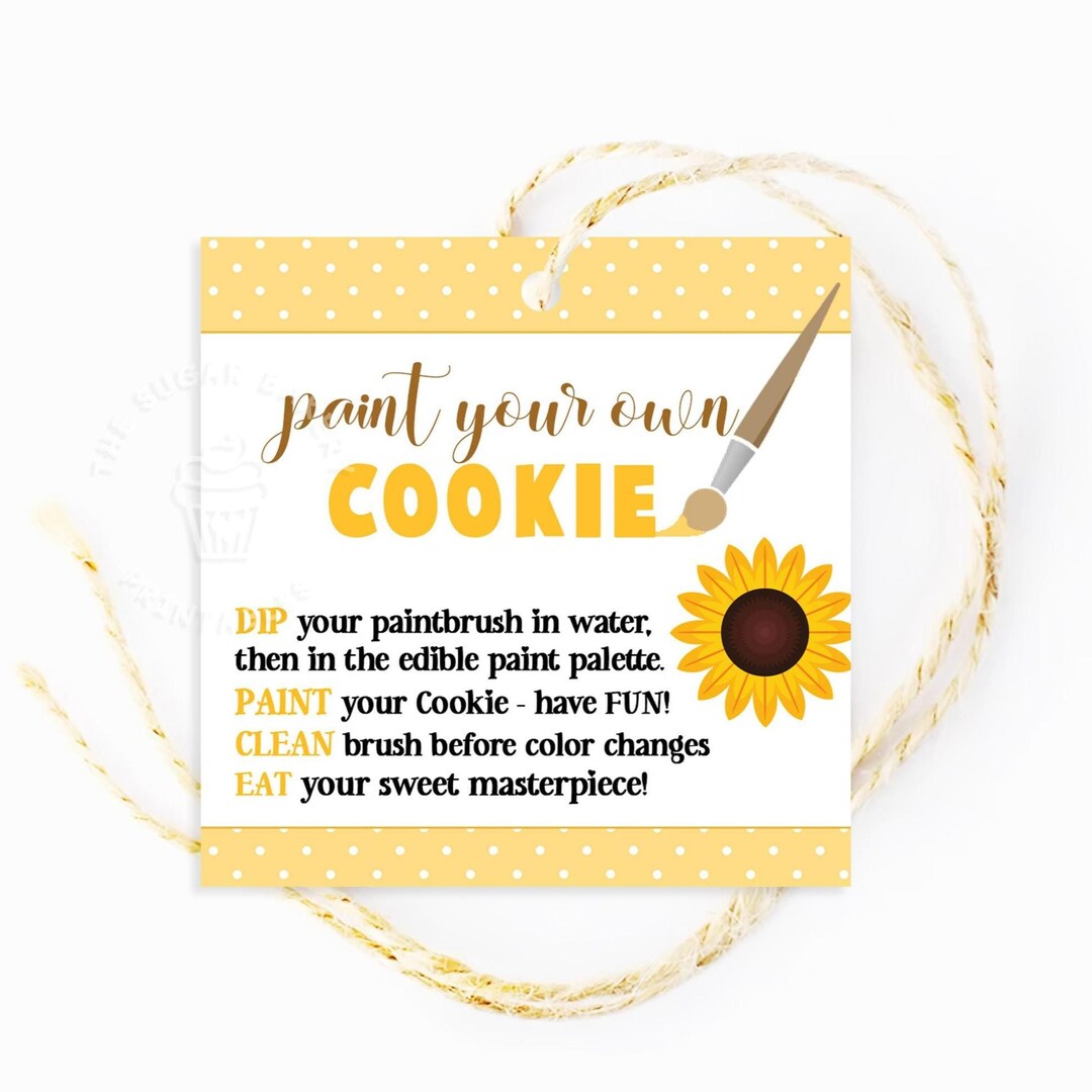 PYO Cookie Tag Sunflower PYO Cookie Tags Instructions PYO Instructions ...