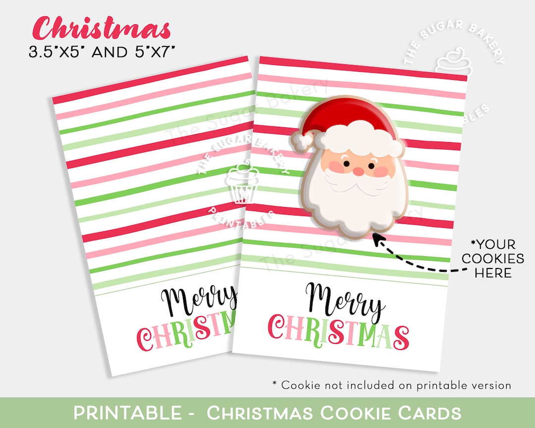 Merry Christmas Cookie Card, Santa Cookie Card, Candy Christmas Cookie ...