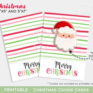 Merry Christmas Cookie Card, Santa Cookie Card, Candy Christmas Cookie ...