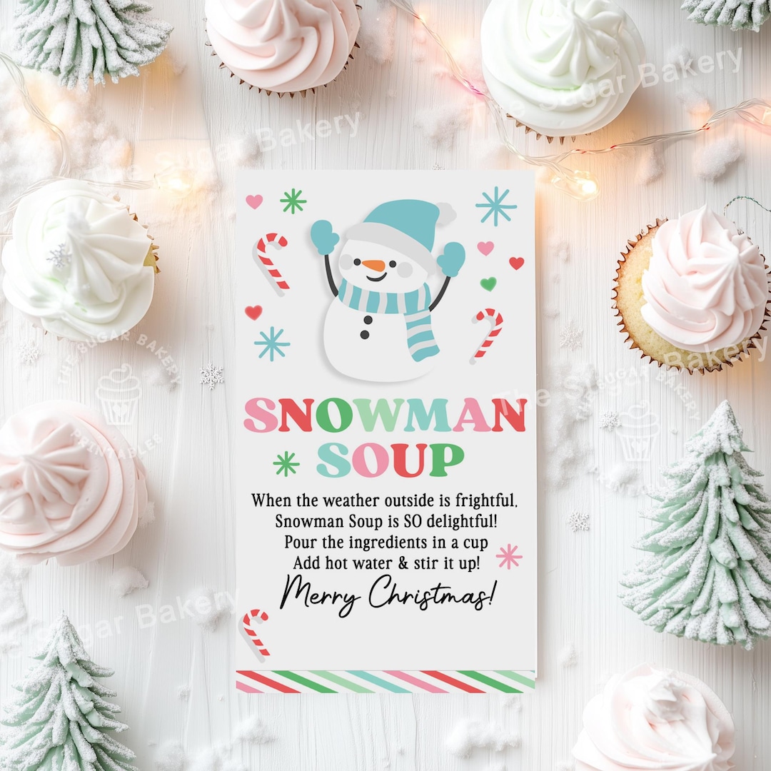 Printable Snowman Soup Tags Christmas Hot Chocolate Tags Christmas Hot ...